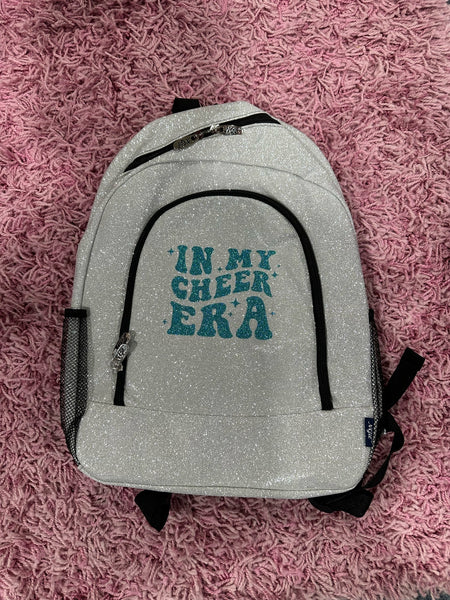 Silver Glitter Backpack "In My Cheer Era" - Teal – GlitterStarz, Inc.